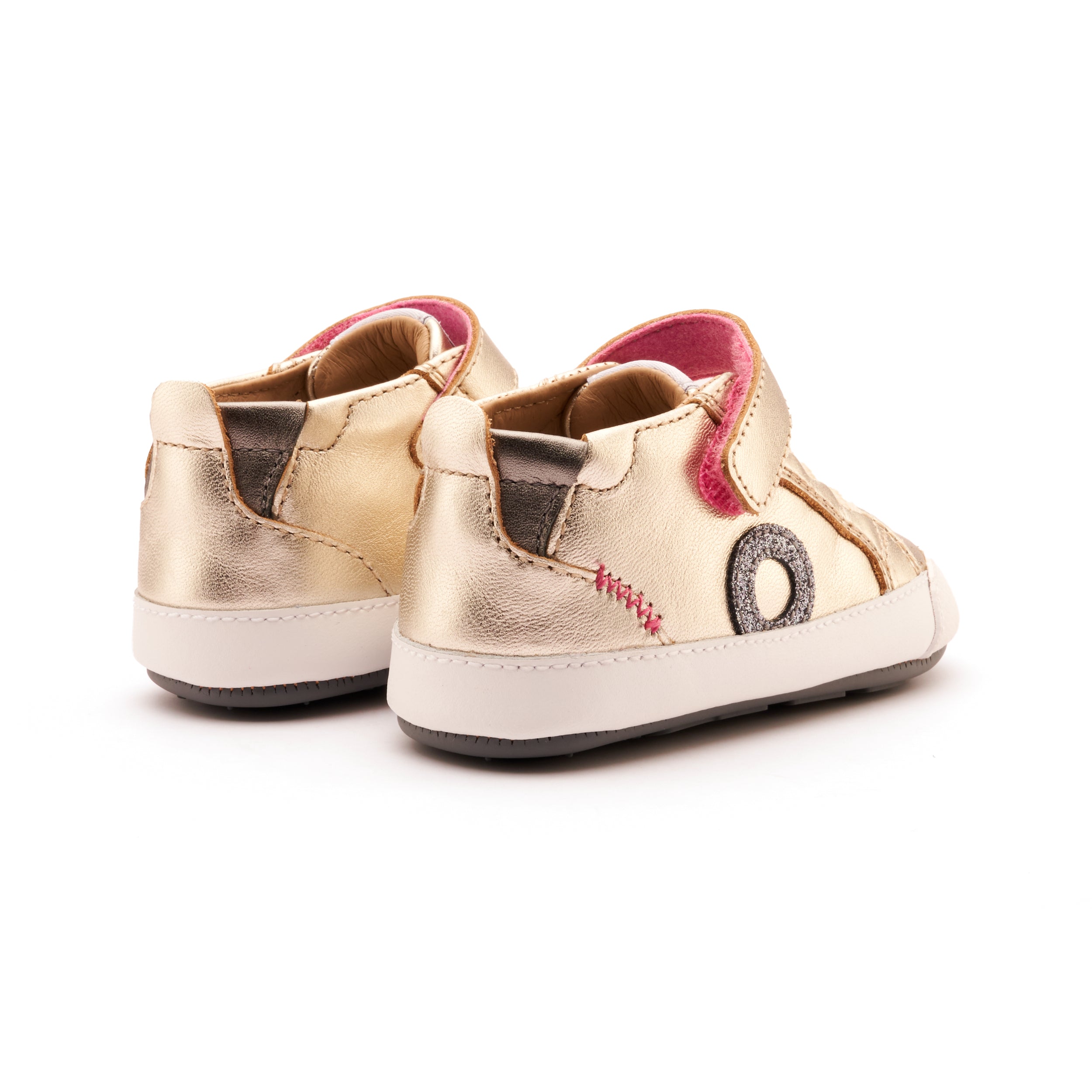 Old Soles Girl's Baby Zig Casual Shoes - Titanium / Rich Silver / Glam ...