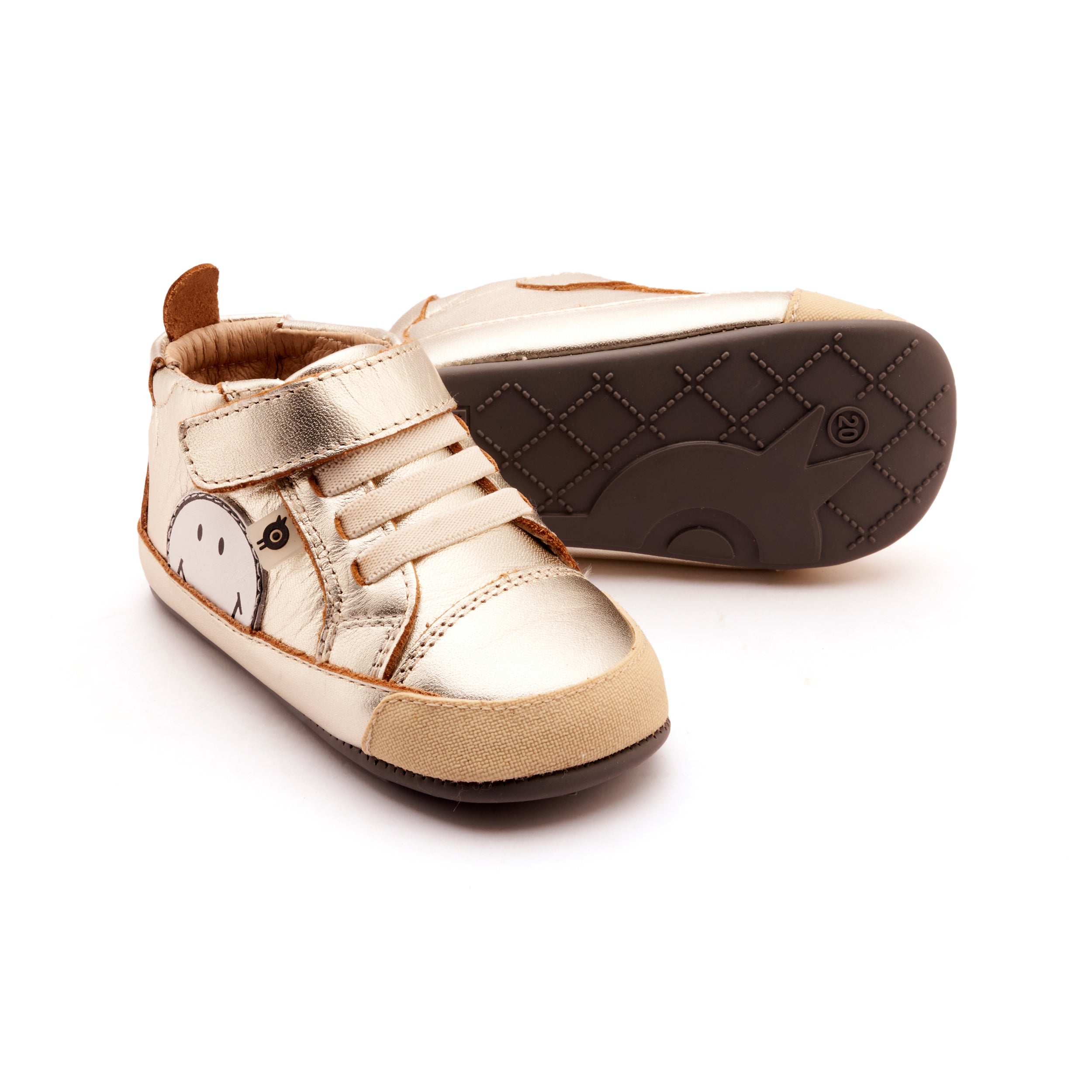 Old Soles Girl's and Boy’s Super Smile Casual Shoes - Gold / Snow ...