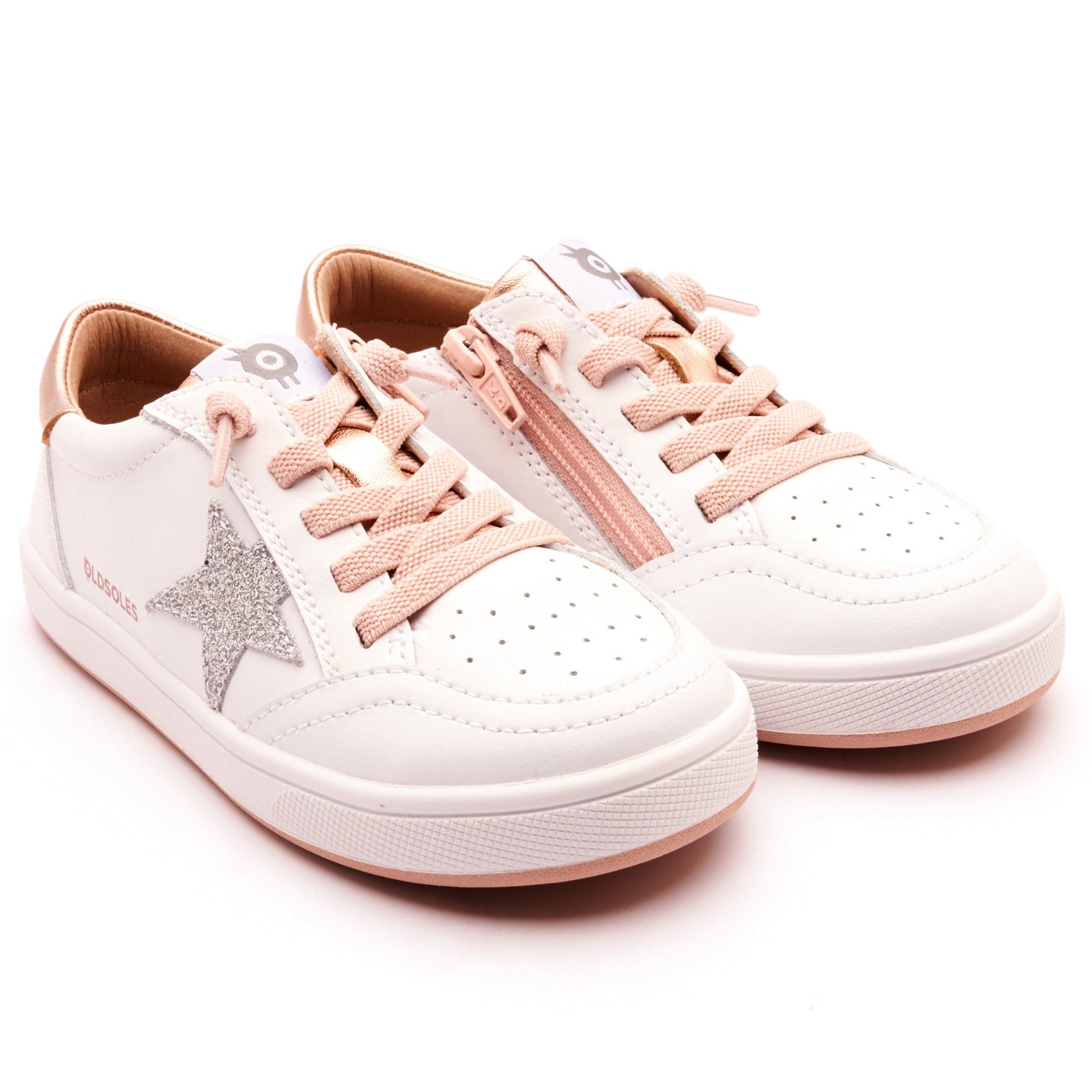 Old Soles Girl's 1006 Platinum Runner Casual Shoes - Snow / Copper / G ...