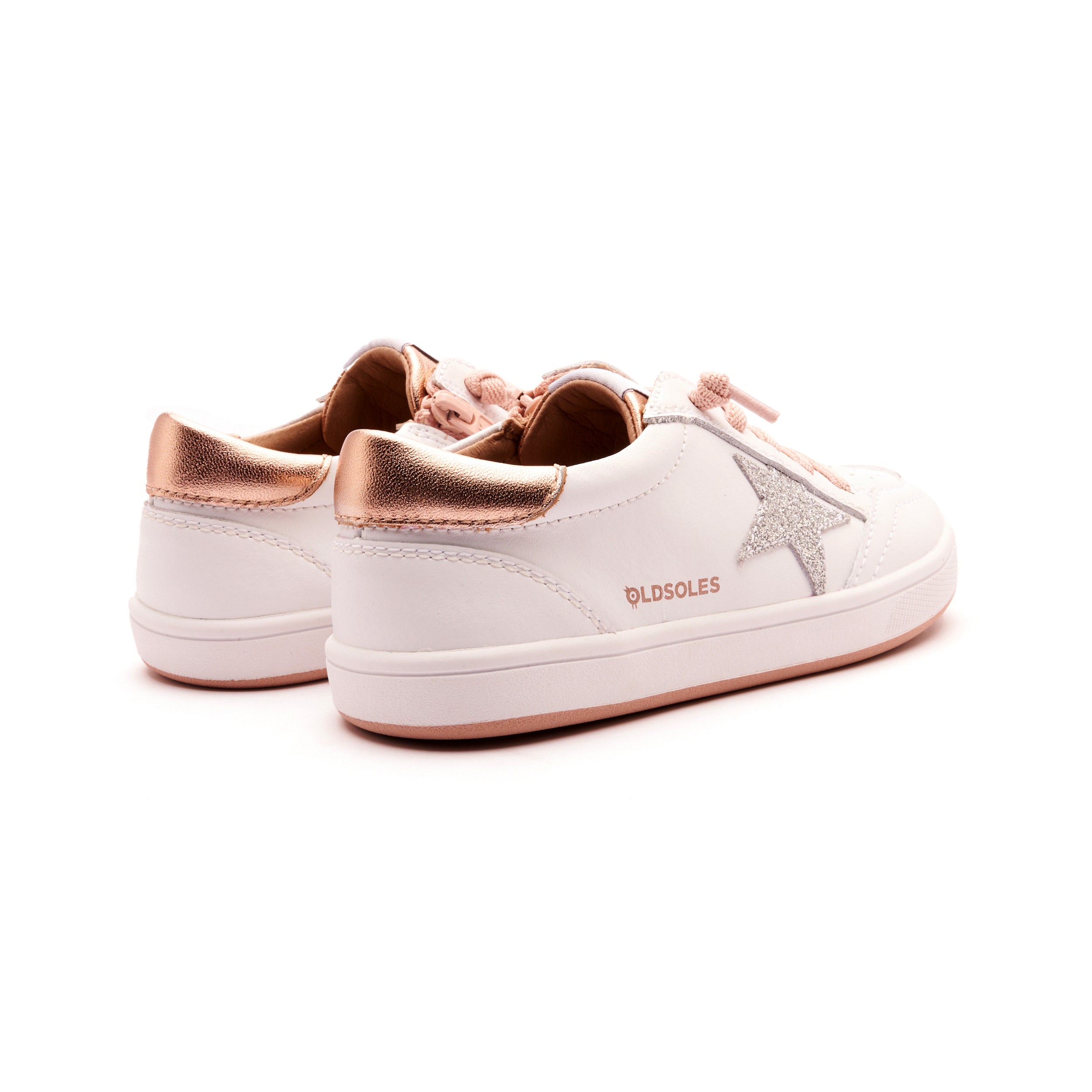 Old Soles Girl's 1006 Platinum Runner Casual Shoes - Snow / Copper / G ...