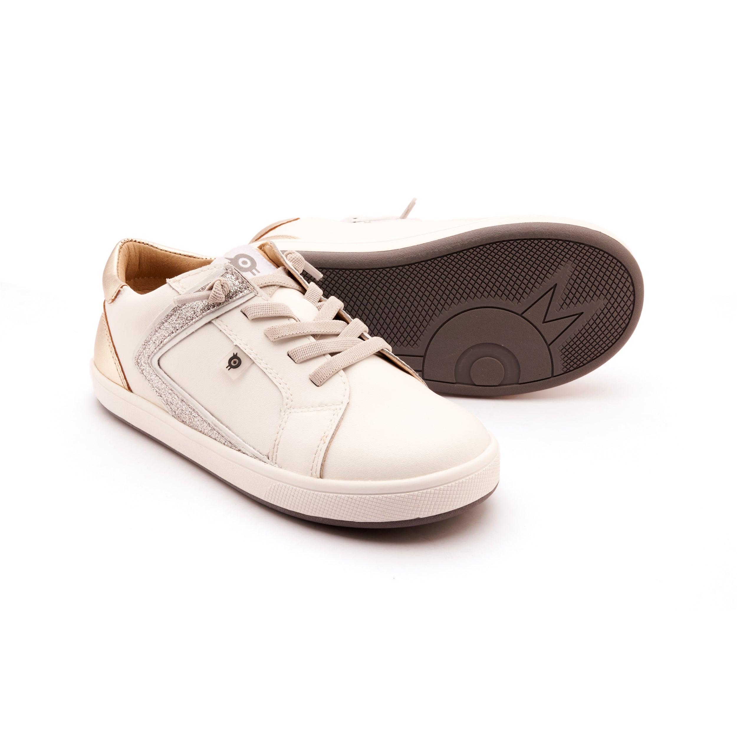 Old Soles Girl's Sash Runner Casual Shoes - Snow / Gold / Glam Argent ...