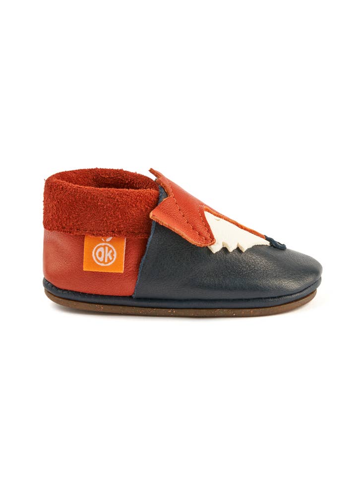 Orangenkinder Boy's and Girl's AMIGO Fox Motif Barefoot Shoes, Dark Bl ...