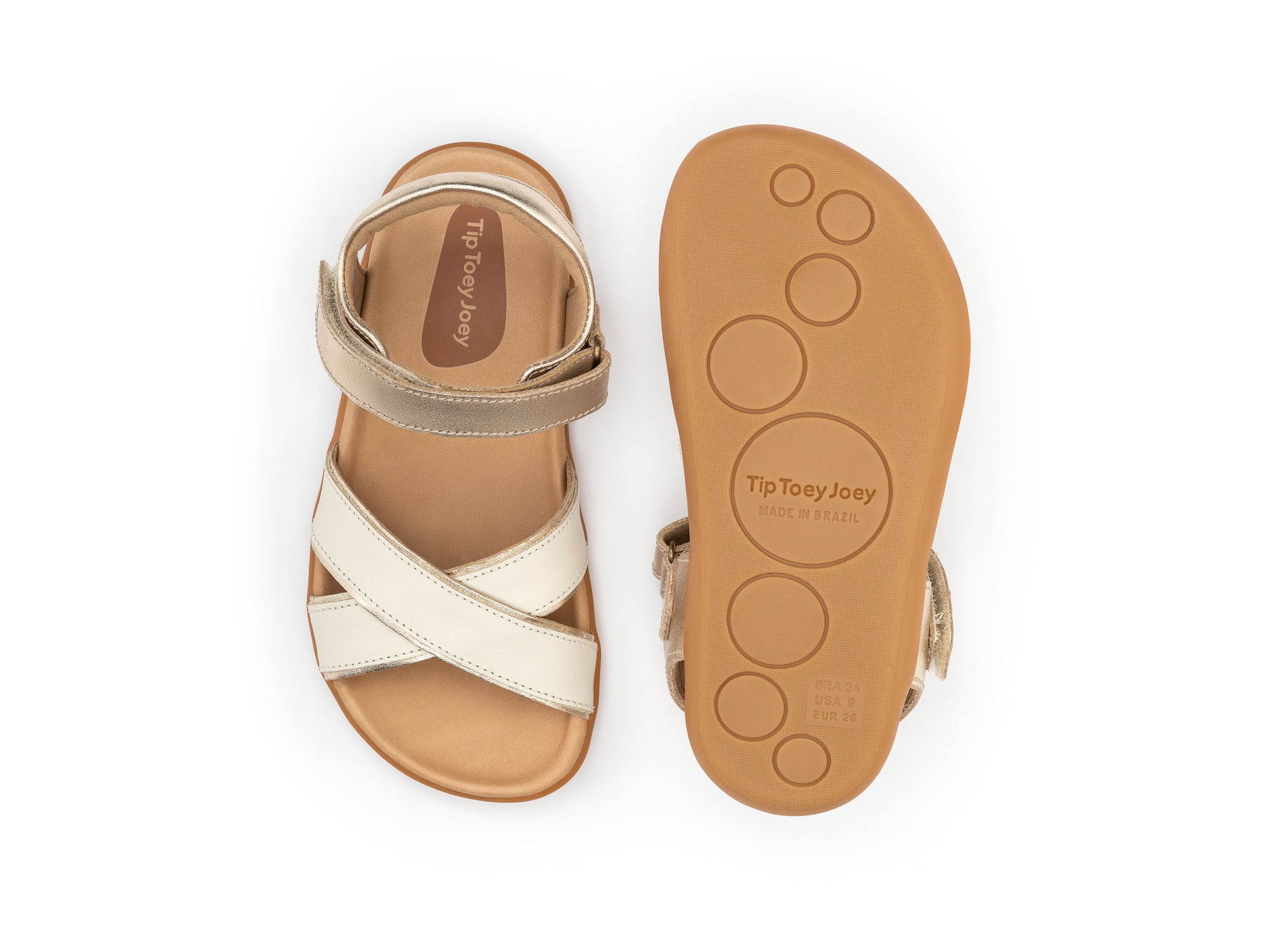 Tip Toey Joey Girl's Grip Shine Sandals - Champagne / Tapioca – Just ...