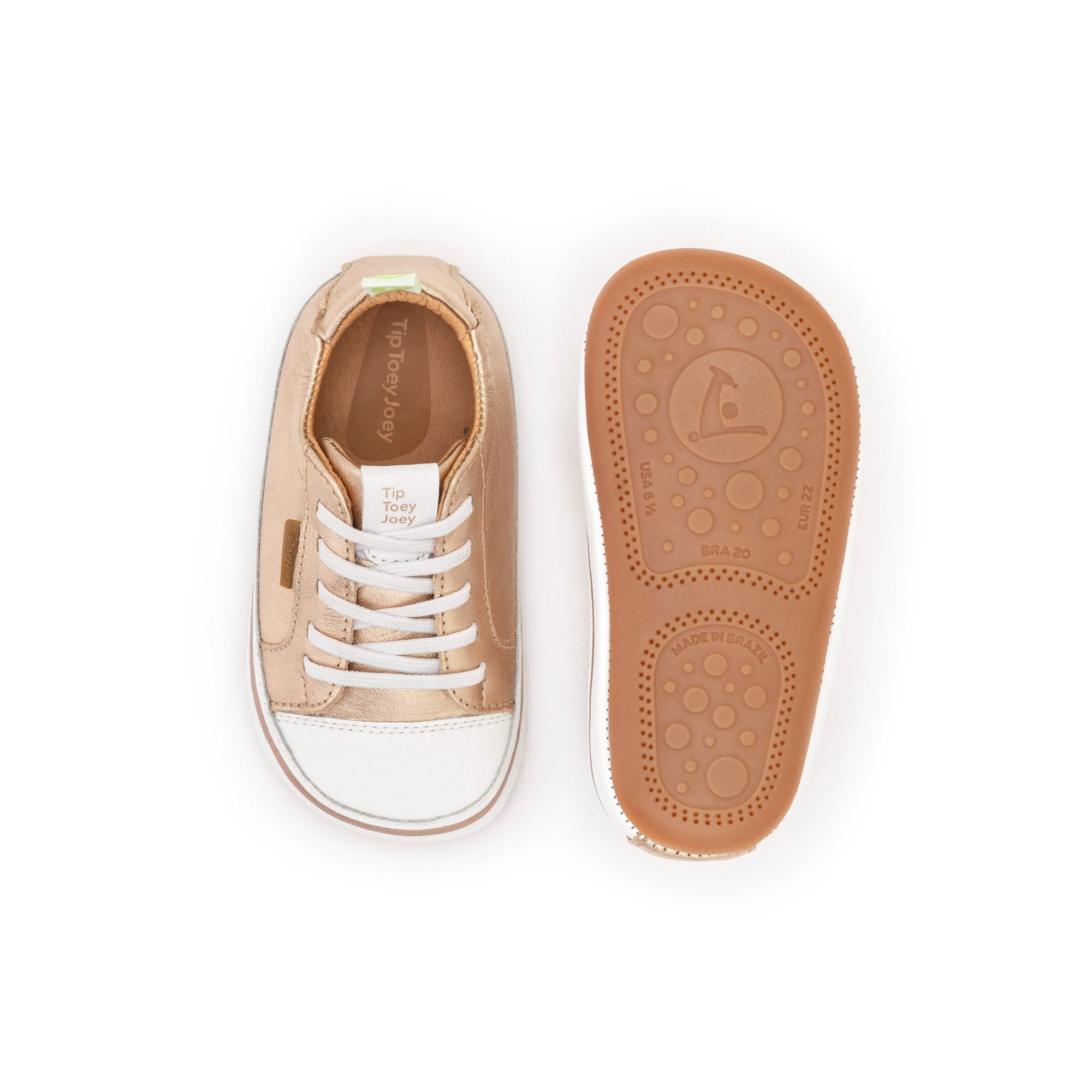 Tip Toey Joey Girl's Funky Sneakers - Metallic Salmon / White – Just ...