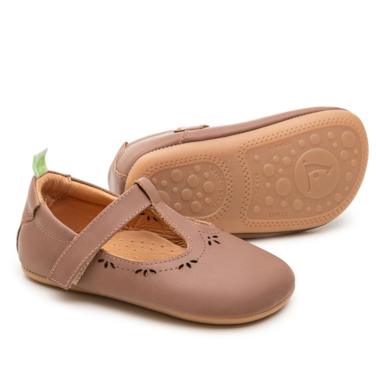 Tip Toey Joey Girl's Dainty T-Strap Mary Jane, Mogno Rose – Just Shoes ...