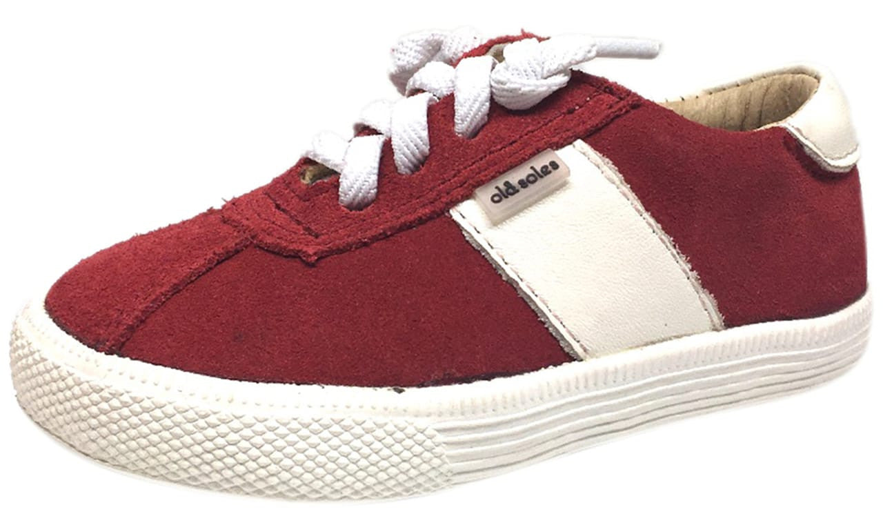 Old Soles Boy's and Girl's True Red Vintage Runner Slip On Stretch Lac ...