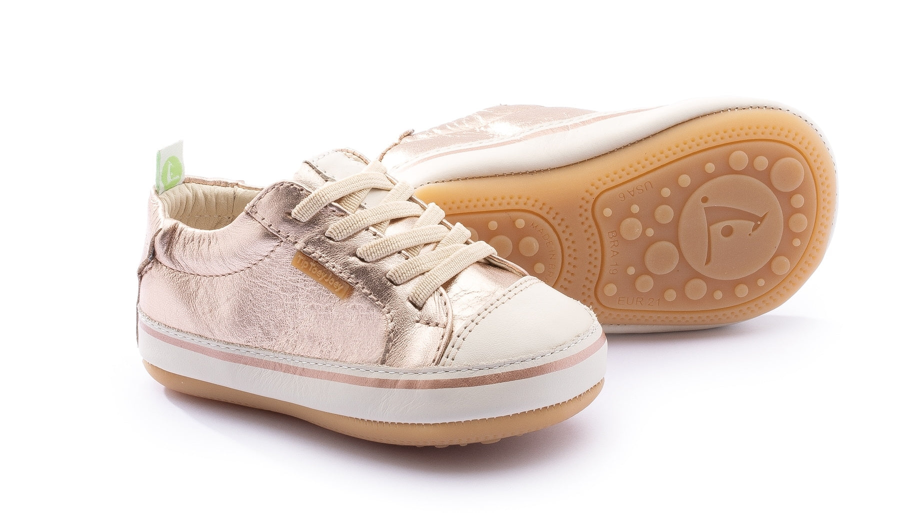 Tip Toey Joey Girl's Funky Sneakers, Tapioca/Metallic Salmon – Just ...