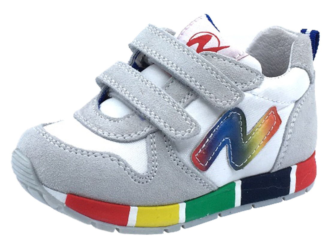 Naturino Girl's Rainbow Sole Fashion Sneakers, Bianco/Rainbow – Just ...