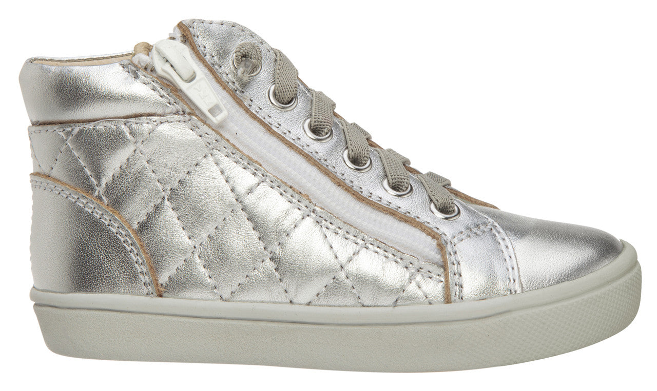 Old Soles Boy's and Girl's 6007 Eazy-Q Silver Quilt Stitch Leather Hig ...