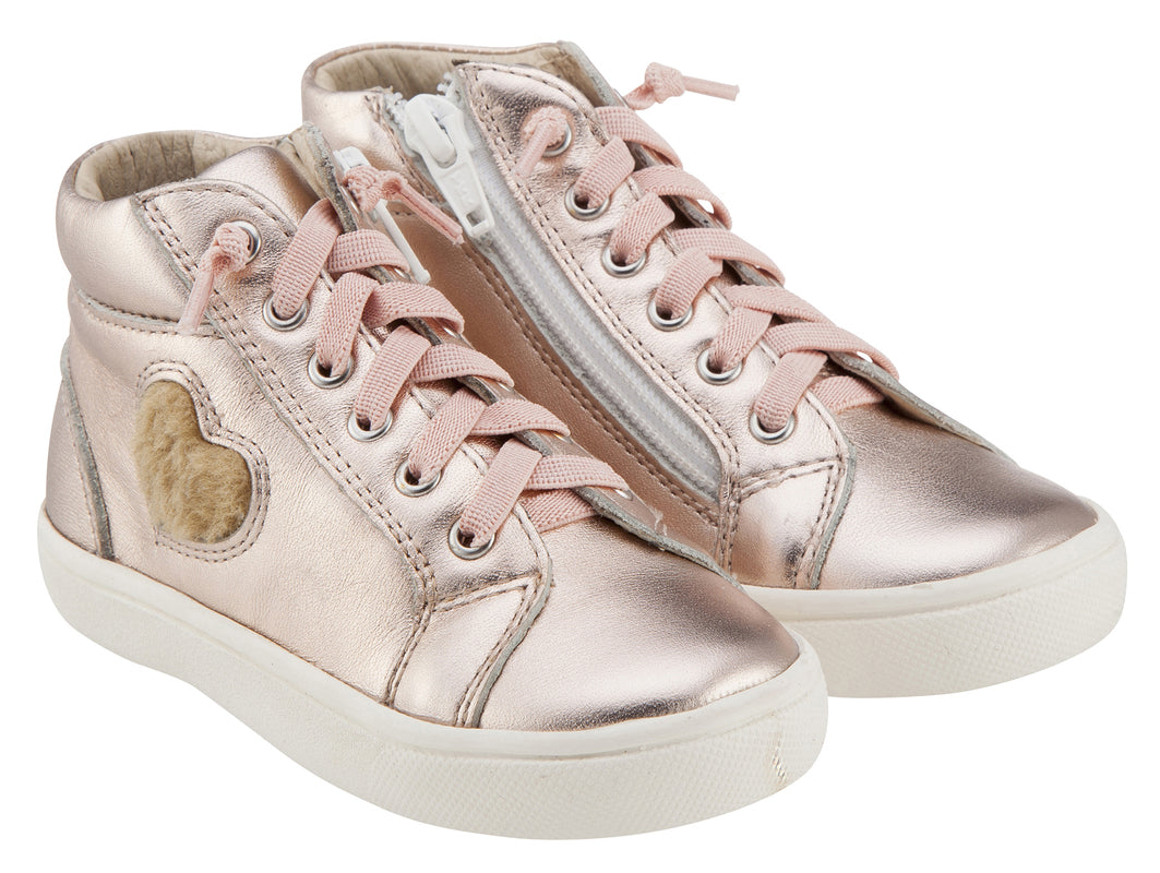 Old Soles Girl's 6015 Heart Felt High Top Copper Smooth Leather Lace U ...