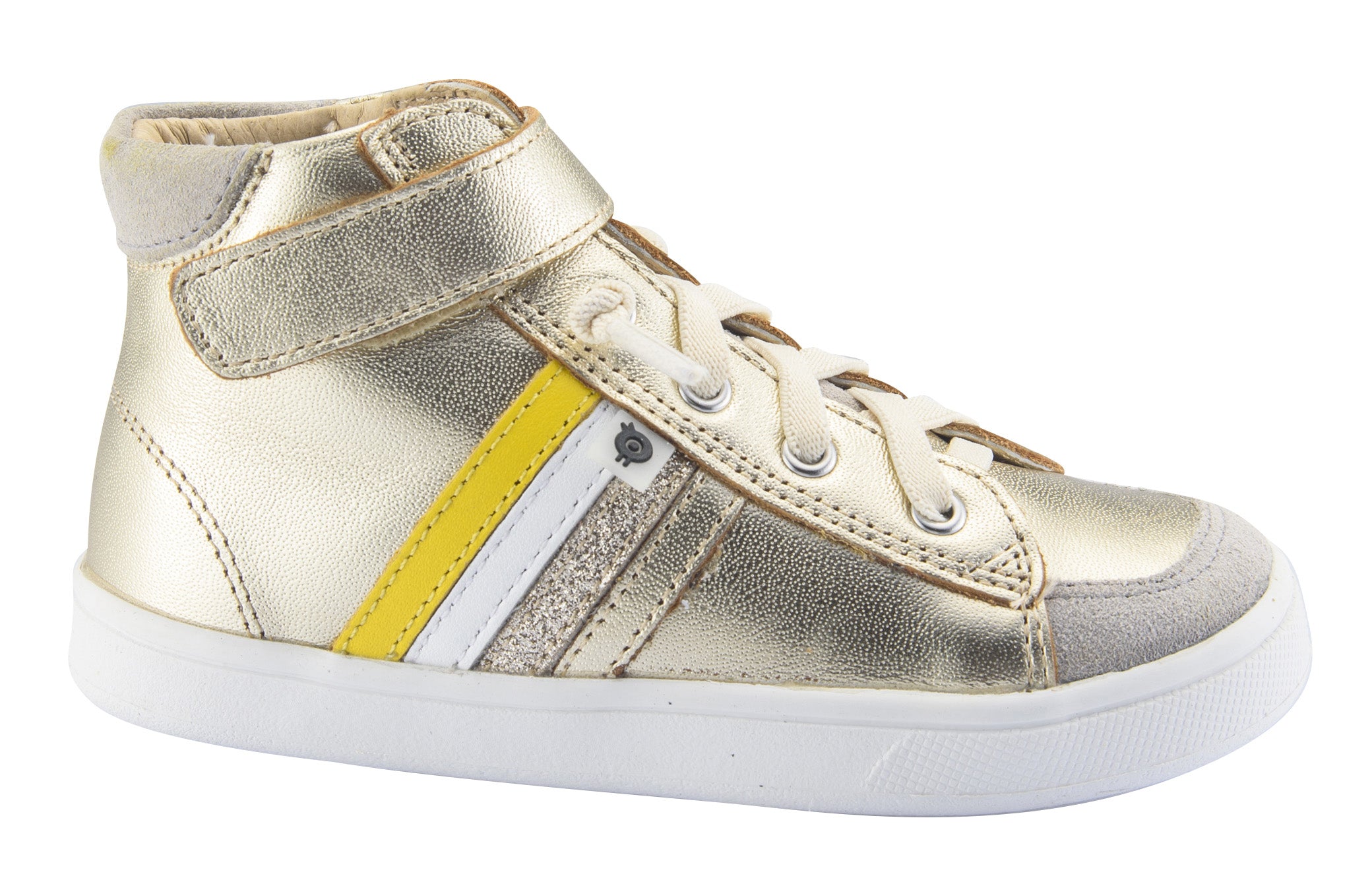 Old Soles Boy's and Girl's High-Top-RB Leather Sneakers, Gold/Gold ...