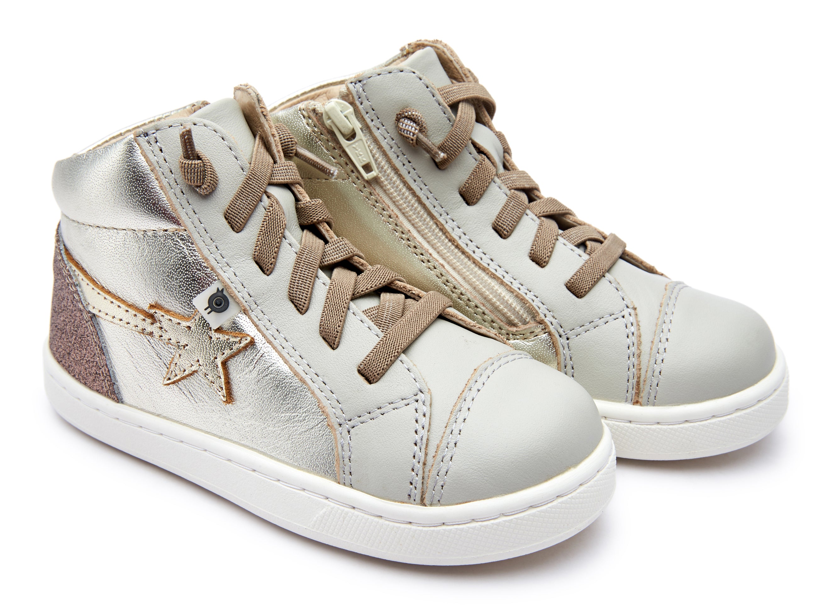 Old Soles Girl's 6117 Shoot-High Sneaker - Titanium/Gold/Gris/Glam Cho ...