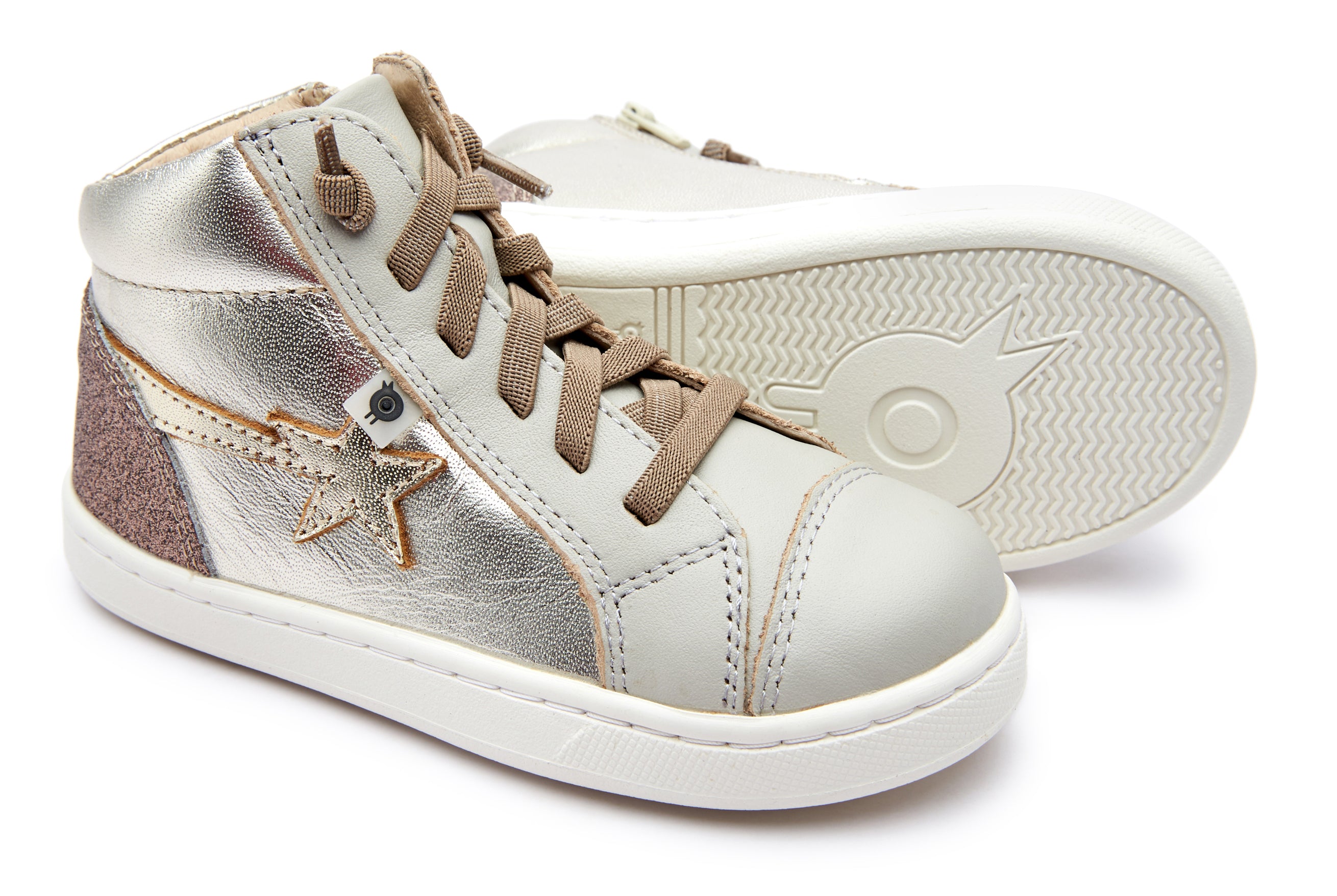Old Soles Girl's 6117 Shoot-High Sneaker - Titanium/Gold/Gris/Glam Cho ...