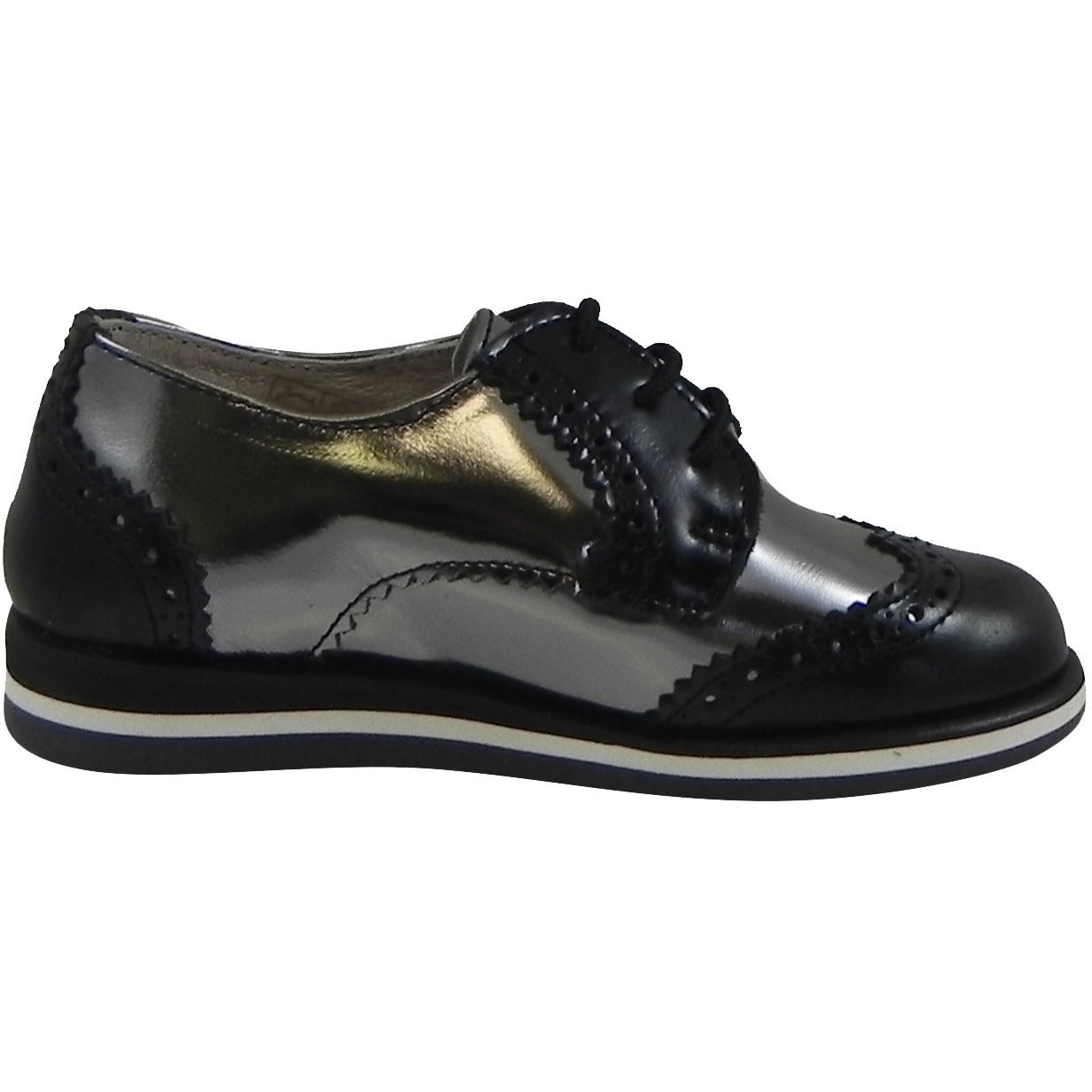 Hoo Shoes Charlie's Boy's Metallic Leather Platform Lace Up Oxford Loa ...