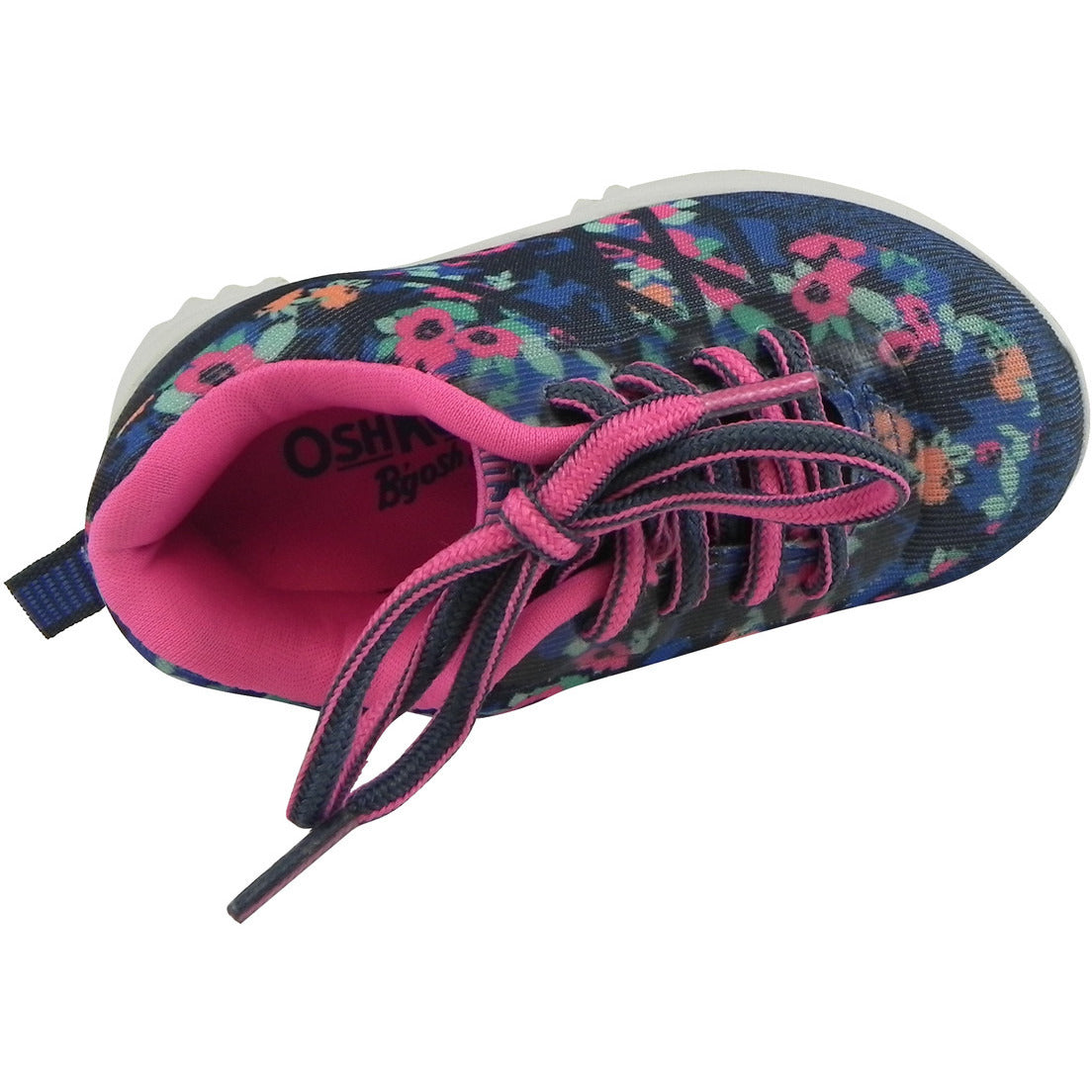 OshKosh Girl's Kova Comfortable Floral Easy On Lace Up Sneakers Blue/P ...
