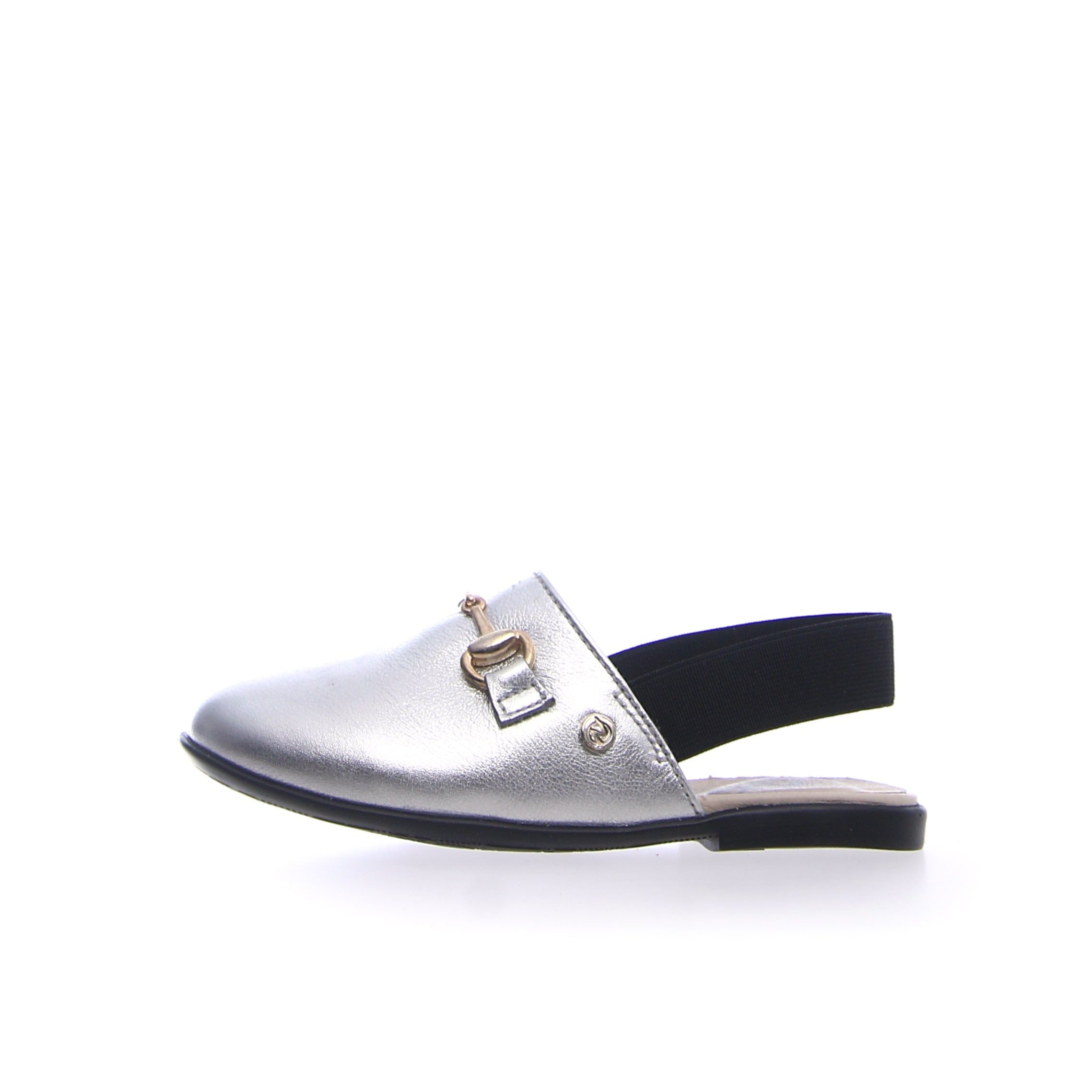 Naturino Girl's Vieste Sling Back Mule Shoe, Silver – Just Shoes for Kids