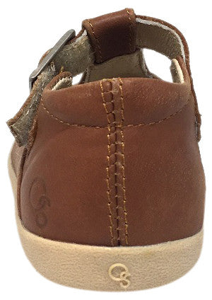 Old Soles Girl's Tea Shoe Tan Leather T-Strap Buckle Mary Jane Shoe ...