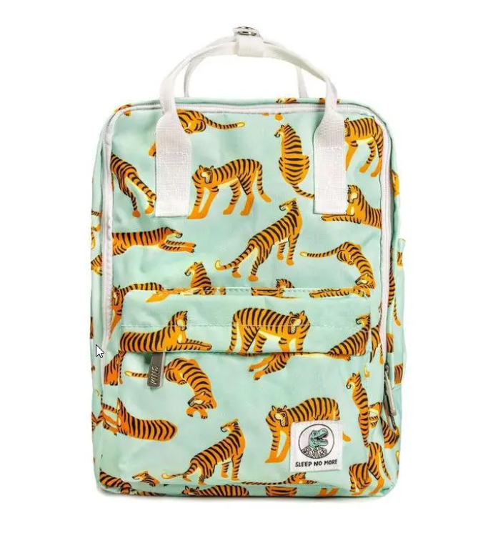 Sleep No More Preschool Backpack, Tiger Print – Just Shoes for Kids