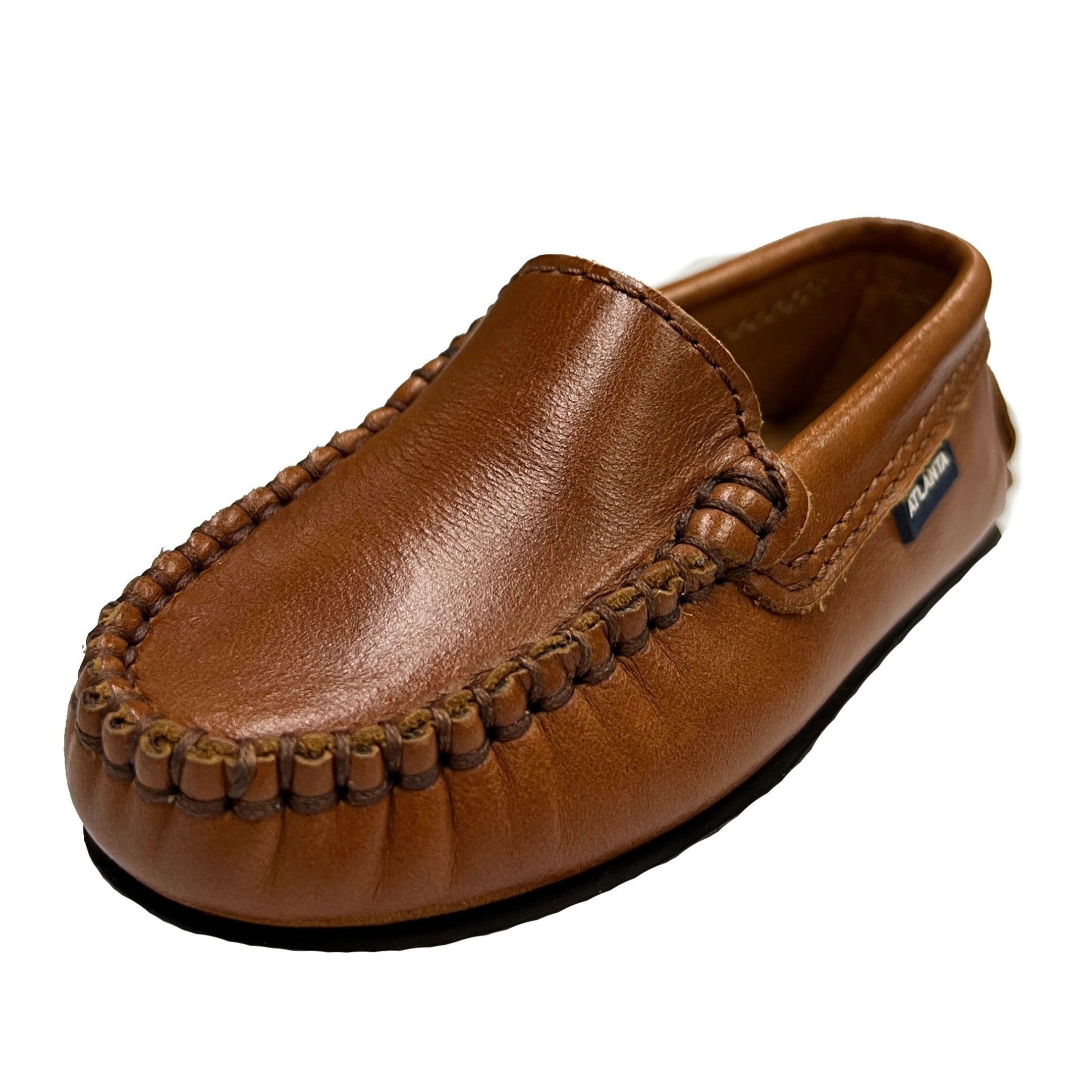 Atlanta Mocassin Boy's and Girl's Plain Vamp Leather Loafers, Tawny Si ...