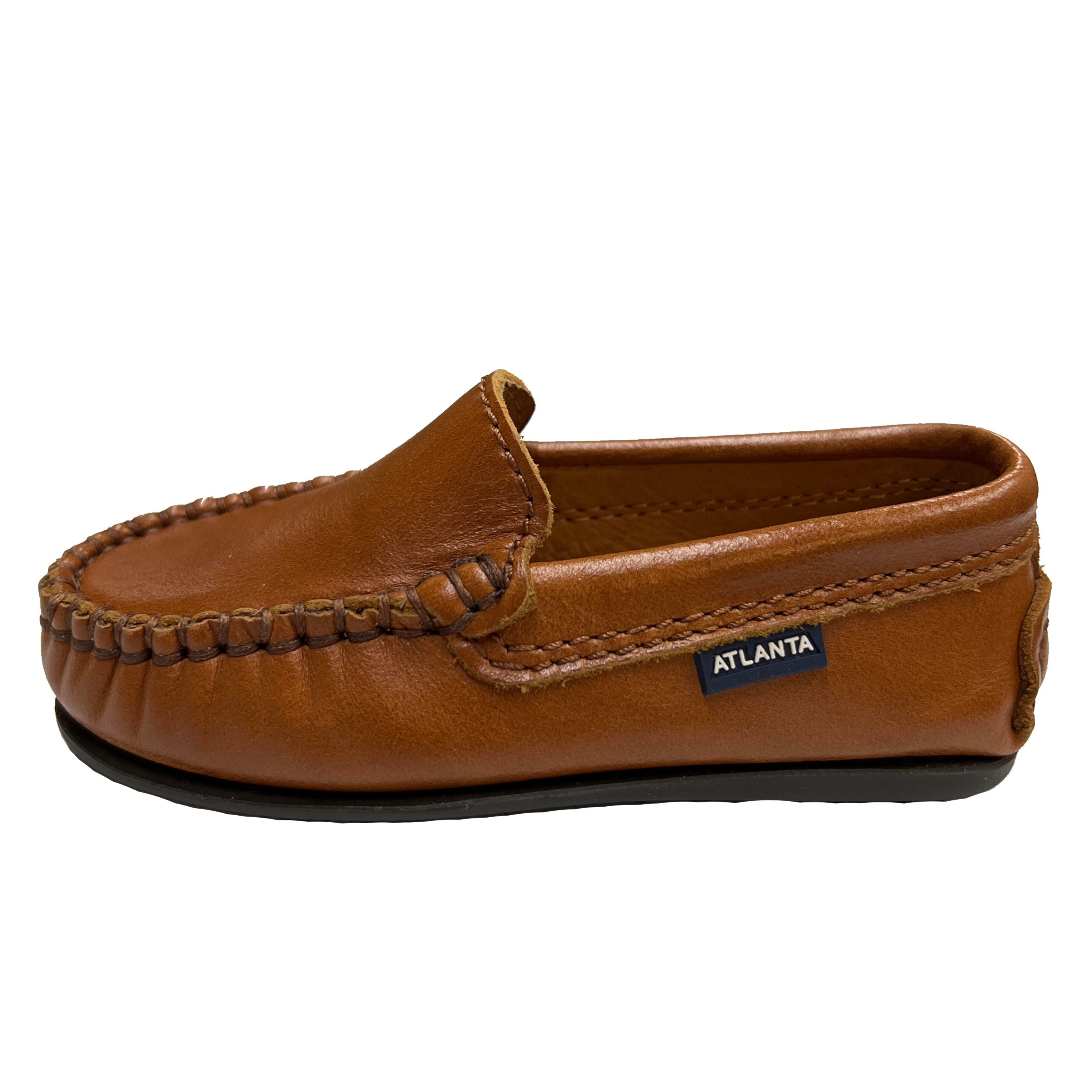Atlanta Mocassin Boy's and Girl's Plain Vamp Leather Loafers, Tawny Si ...
